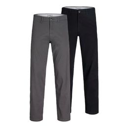 Jack & Jones JACK & JONES Chinohose »JPSTKANE DAVE CHINO 2PK MP NOOS« In vorgewaschener Qualität Black Pack:ASPHALT 30 - Länge 32 Länge 32 30 Moderne Chino von...