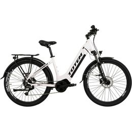 Totem »DLT-40« 9 Gang Shimano Altus Schaltwerk Kettenschaltung Mittelmotor 250 W Pedelec, Elektrofahrrad für Herren Weiß+schwarz