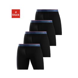 Bench. Langer Boxer Packung, 4 Stk. tlg., Unterhosen mit schmalen Streifen im Logo-Webbund schwarz S S Bench Herren Boxer im 4er Pack
