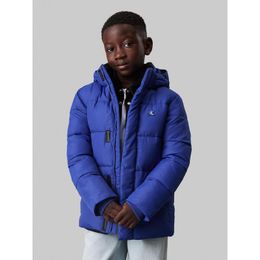 Calvin Klein Jeans Winterjacke »ESSENTIAL PUFFER JACKET« mit Kapuze für Kinder bis 16 Jahre und mit Logopatch Pigment Blue 4 (104) 4 (104) Jacke...