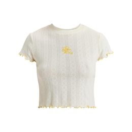 Roxy Shirttop »Pointelle« Egret S S Material: Baumwoll-Pointelle-Rippstrick...