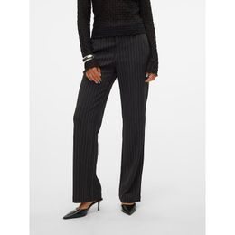 V&eacute;ro Moda VERO MODA Anzughose &raquo;VMMAYA MY MW STRAIGHT PRINT PANT NOOS&laquo; Black Print:OATMEAL PINSTRIPE S (36) - L&auml;nge 32 L&auml;nge 32 S (36) Nadelstreifen Hose von...