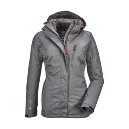 Killtec Outdoorjacke &raquo;Nira&laquo; Wasser- und winddichte Jacke, atmungsaktiv, abnehmbare Kapuze anthrazit 42 42 abzippbare, weitenregulierbare Kapuze