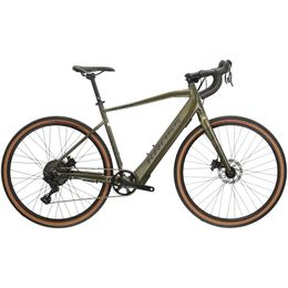 KROSS »E-Gravel Bike Esker Hybrid 2.0 28" khaki« 11 Gang microSHIFT Advent X M6205 Schaltwerk Kettenschaltung Heckmotor 250 W Pedelec,...