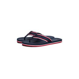 Tommy Hilfiger Zehentrenner »COMFORT HILFIGER BEACH SANDAL«, Sommerschuh, Strandschuh mit plakativem Logo-Schriftzug dunkelblau-weiß-rot 47 47...
