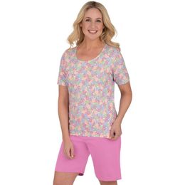 TRIGEMA Schlafanzug »Kurzer Schlafanzug mit farbenfrohem Muster« 1 Stk. tlg. candy XL XL DELUXE-Single-Jersey