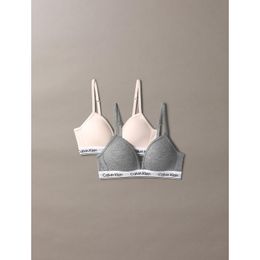 Calvin Klein Underwear Triangel-BH »2PK TRIANGLE« Packung, 2er-Pack, 2 Stk. tlg., mit Logobund rosa+grau 152/158 - N-Gr N-Gr 152/158 2er-Pack...