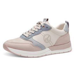 Tamaris Keilsneaker, Schnürschuh, Freizeitschuh, Halbschuh mit Kontrastbesätzen creme-kombiniert 38 38 Modischer Schnürer mit T-Logoapplikation