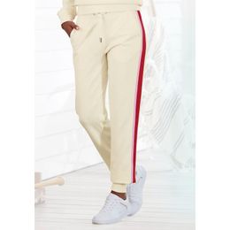 Vivance Sweatpants Sweathose mit kontrast Einsätzen, Loungeanzug creme 36/38 - N-Gr N-Gr 36/38 Sweatpants mit seitlichen Eingriffstaschen