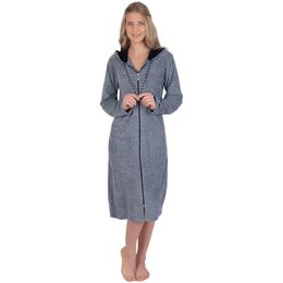 WEWO-Fashion WEWO FASHION Damenbademantel »6039, ideal für Sauna & Spa, Hotelbademantel, Morgenmantel« 1 Stk. tlg., leichte Badejacke navy patterned S Länge:...