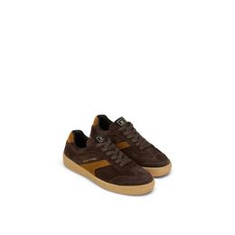 Marc O'Polo MARC O'POLO Sneaker »COURT« Retro-Sneaker, Schnürschuh, Halbschuh mit herausnehmbarer Innensohle dunkelbraun-karamell 40 40 Sneaker mit trendigem...