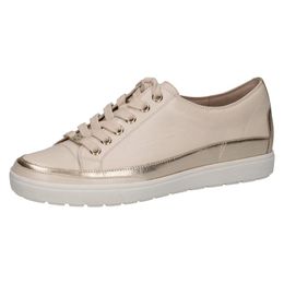 Caprice Plateausneaker, Freizeitschuh, Halbschuh, Schnürschuh mit gepolstertem Schaftrand beige-metallic 36 36 Komfortabler Sneaker in bequemer Weite