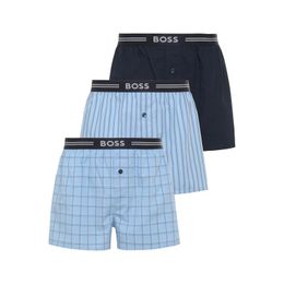 BOSS Boxershorts »3P Woven Boxer« Packung, 3er Pack, 3 Stk. tlg., mit Eingriff mit Knopf Open-Blue L (52) L (52) 3er Pack Webboxer von BOSS Black