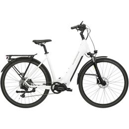 KROSS »E-Trekkingrad Trans 5.0 28" weiß 9 Gänge« 9 Gang microSHIFT ADVENT M619 Schaltwerk Kettenschaltung Mittelmotor 250 W Pedelec, Elektrofahrrad...