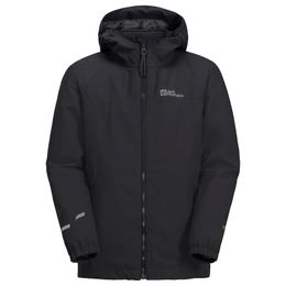 Jack Wolfskin 3-in-1-Funktionsjacke &raquo;SNOWCURL 3IN1 JACKET K&laquo; mit Kapuze black 140 140 Taftgef&uuml;tterte &Auml;rmel