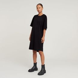 G-Star Raw G-STAR Shirtkleid »Saddle sl loose t dress wmn« Eingrifftaschen mit Logo Stickerei dk black XL - N-Gr N-Gr XL Saddle loose dress wmn von G-STAR