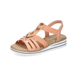 Rieker Keilsandalette »Sandalen Lederimitat/Textil« Peach 38 38 Verschluss: Schlupfschuh