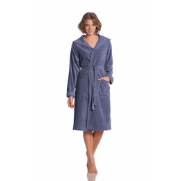 Vossen Unisex-Bademantel »Texas, ideal für Sauna & Spa, Hotelbademantel, Morgenmantel« 1 Stk. tlg., für Damen & Herren blau XL Länge: 113 cm...