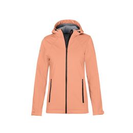TRIGEMA Softshelljacke »Taillierte Softshell–Kapuzenjacke« 1 Stk. tlg. apricot M M Armabschluss mit Klettverschluss