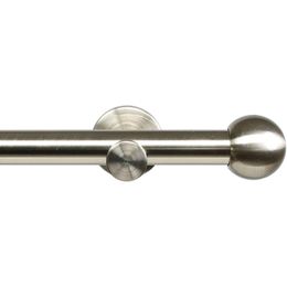 Liedeco Gardinenstange &raquo;Modern Line Kugel&laquo; &Oslash; 16 mm 1 l&auml;ufig-l&auml;ufig Fixma&szlig; edelstahlfarben B/L: 160 cm &Oslash; 16 mm
