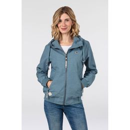 Ragwear Funktionsjacke »NUGGIE OMBRE O« mit Kapuze Übergangsjacke aus wasserabweisendem Material STONE BLUE M M Vegan, von PETA verifizierte...