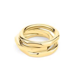 Liebeskind Berlin Ring-Set »Schmuck Geschenk Edelstahl Ring Urban Chic« gelbgoldfarben 58 Modischer eckiger Ring