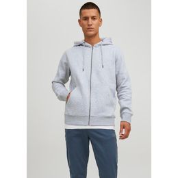 Jack & Jones JACK & JONES Kapuzensweatjacke »JJESTAR Basic Hoodie, Eingrifftaschen und angenehmem Materialmix« Kapuze, regular fit, Baumwollmischung hellgrau...