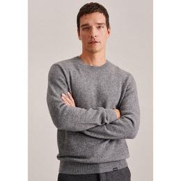 Seidensticker Strickpullover &raquo;Regular&laquo; Langarm Rundhals Uni grau S S Passform: Regular