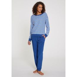 Vivance Dreams Pyjama 2 Stk. tlg., aus weichem Frottee royalblau 36/38 36/38 Schlafanzug aus garngestreiftem Frottee