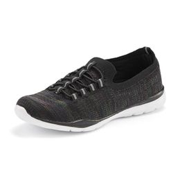Lascana Sneaker »Slipper, Halbschuh, leichtes Meshmaterial« zum Reinschlüpfen mit elastischen Schnürbändern VEGAN schwarz meliert 35 35 Sneaker mit...
