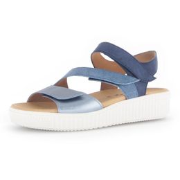 Gabor Keilsandalette, Sommerschuh, Riemchensandale mit regulierbaren Klettriemchen jeansblau-hellblau 38 38 Modische Keilsandalette mit Best...