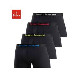 Bruno Banani Boxer »Boxershorts für Herren« Packung, 4 Stk. tlg., mit farbigen Marken-Schriftzug am Bündchen schwarz S S Bruno Banani Boxer im 4er...
