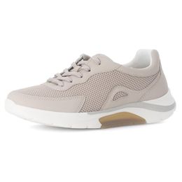 Gabor Rollingsoft Keilsneaker, Freizeitschuh, Halbschuh, Schnürschuh mit Wechselfußbett hellbeige 38 38 Sneaker mit der typischen...
