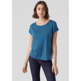 Véro Moda VERO MODA Rundhalsshirt »VMAVA PLAIN SS TOP GAJRS NOOS« Moroccan Blue XXL XXL Kurzarm-Design, ideal für warme Tage oder als Layering-Basis