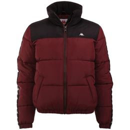 Kappa Steppjacke ohne Kapuze - mit hochwertigem Jacquard Logoband an den Ärmeln windsor wine S (36) S (36) Kappa Puffer-Jacke für Damen