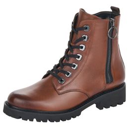 Remonte Schnürstiefelette, Blockabsatz, Stiefelette, Schnürboots, Flats im Used Look braun 38 38 Modischer Schnürboots mit zwei Reißverschlüssen...