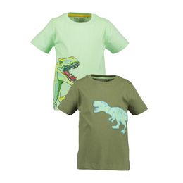 Blue Seven Kurzarmshirt Packung, 2 Stk. tlg. mit hochwertigen Dino-Motiven HL GRÜN + TEE 122 122 Süße T-Shirt Packung von Blue Seven