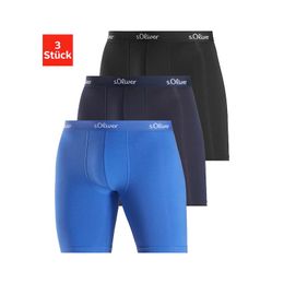 s.Oliver Langer Boxer »Boxershorts für Herren« Packung, 3 Stk. tlg., mit längerem Bein blau / navy / schwarz XL XL Langer Boxer von s.Oliver