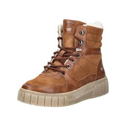 Mustang Shoes Sneaker »Sneaker Lederimitat« Cognac 37 37 Verschluss: Schnürung