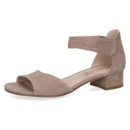 Caprice Sandalette, Blockabsatz, Sommerschuh, Sandale mit praktischem Klettverschluss natur 38,5 38,5 Sandalette in bequemer Schuhweite