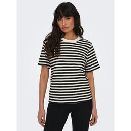 Only Kurzarmshirt »ONLLIVINA S/S STRIPE TEE JRS NOOS« Cloud Dancer Stripes:BLACK STRIPES S S Regular Fit Passform, bietet bequemen Sitz und...