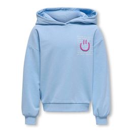 KIDS Only Kapuzensweatshirt »KOGGINA LIFE LS OVERSIZED HOOD UB SWT« Open Air Print:Cloud Dancer Text/Catleya Orchid Smily 134/140 134/140 Hoodie...