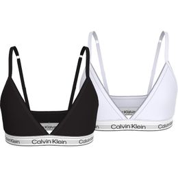 Calvin Klein Underwear Triangel-BH »2PK TRIANGLE« Packung, 2er-Pack, 2 Stk. tlg., mit Logobund Pvh Black/Pvh Classic White 164/170 - N-Gr N-Gr...