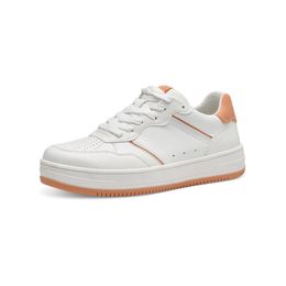 Tamaris Sneaker »Sneaker Lederimitat« Weiß/Orange 39 39 Verschluss: Schnürung