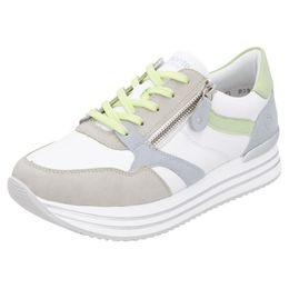 Remonte Plateausneaker, Freizeitschuh, Halbschuh, Schnürschuh mit loser Soft-Einlage weiß-pastell 37 37 Sneaker mit Kontrastbesätzen in trendigen...