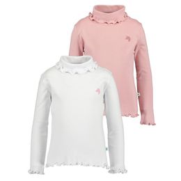 Blue Seven Langarmshirt »Mädchen Rollkragenpullover« 2 Stk. tlg. M01 - WEISS+ROSA 104 104 Hübscher Rollkragenpullover für Mädchen