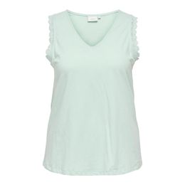 Only Carmakoma Damen Only CARMAKOMA Shirttop &raquo;CARLILA S/L V-NECK TOP JRS BS&laquo; blau M (46/48)