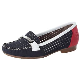Rieker Damen Mokassin Slipper, Sommerschuh mit toller Schmuckspange 36