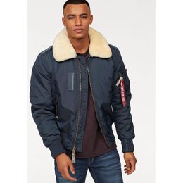 Alpha Industries Bomberjacke »INJECTOR III« ohne Kapuze marine L L Wattiert mit kontrastfarbenem Futter