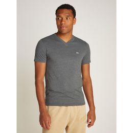 Tommy Jeans T-Shirt »TJM XSLIM JASPE VNECK TEE EXT« in Melange-Optik Washed Black XXL XXL T-Shirt von Tommy Jeans